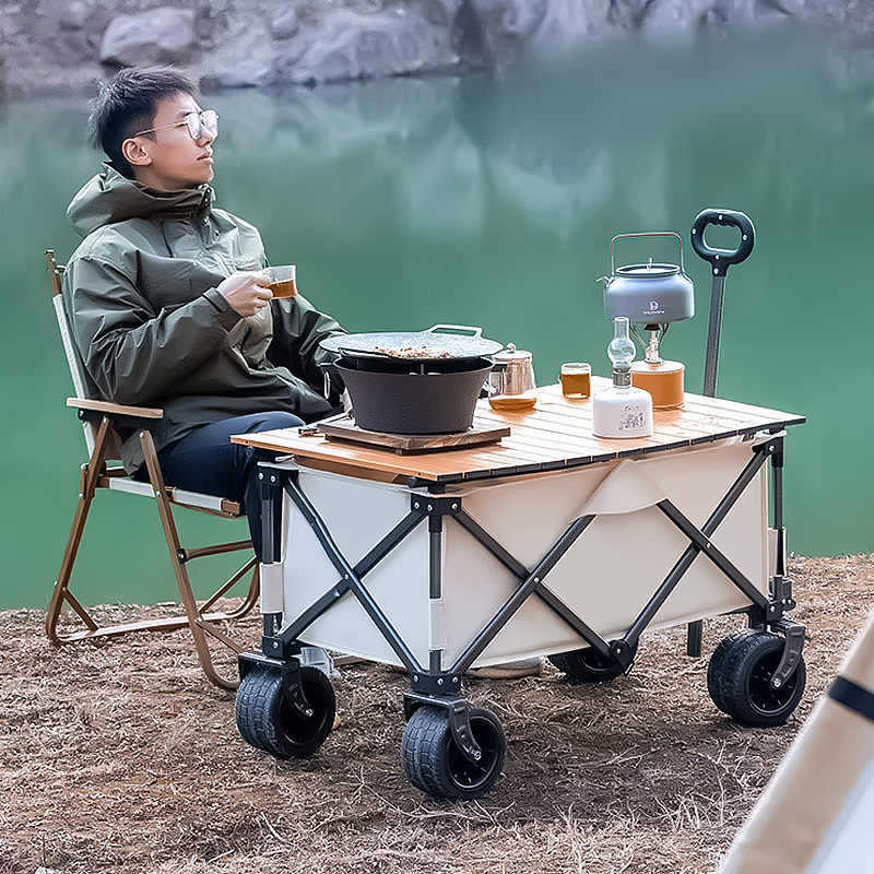 Outdoor Camping Cart Foldable Gathering Camp Cart Extra Large Hand Pull ...