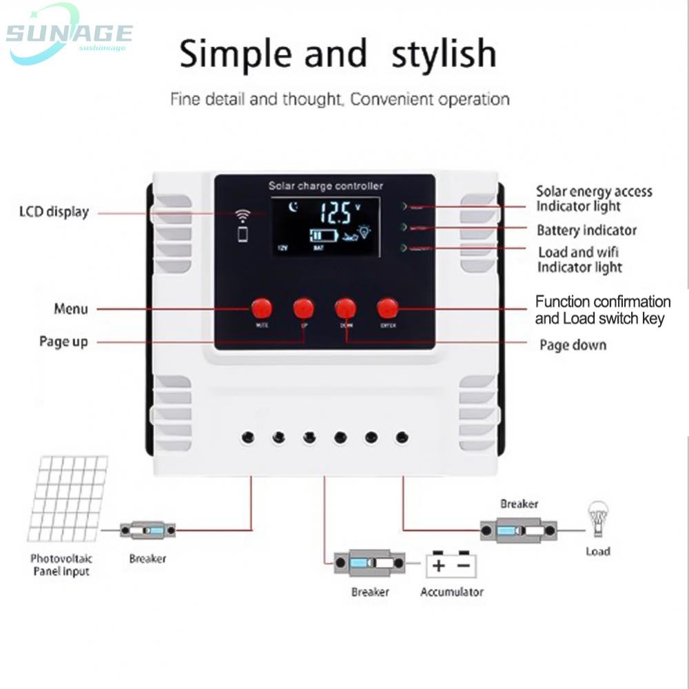 PWM Charge Controller 3-stage Charging Management Off-grid Solar System ...