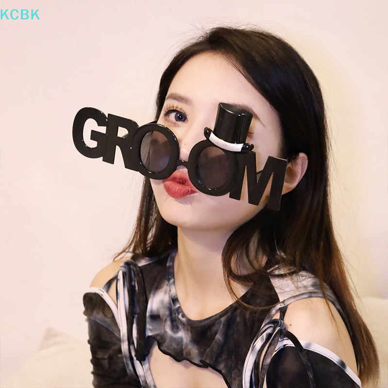 【KC】 Bride & Groom Funny Groom Bride Glasses Bachelor Party Eyeglasses ...