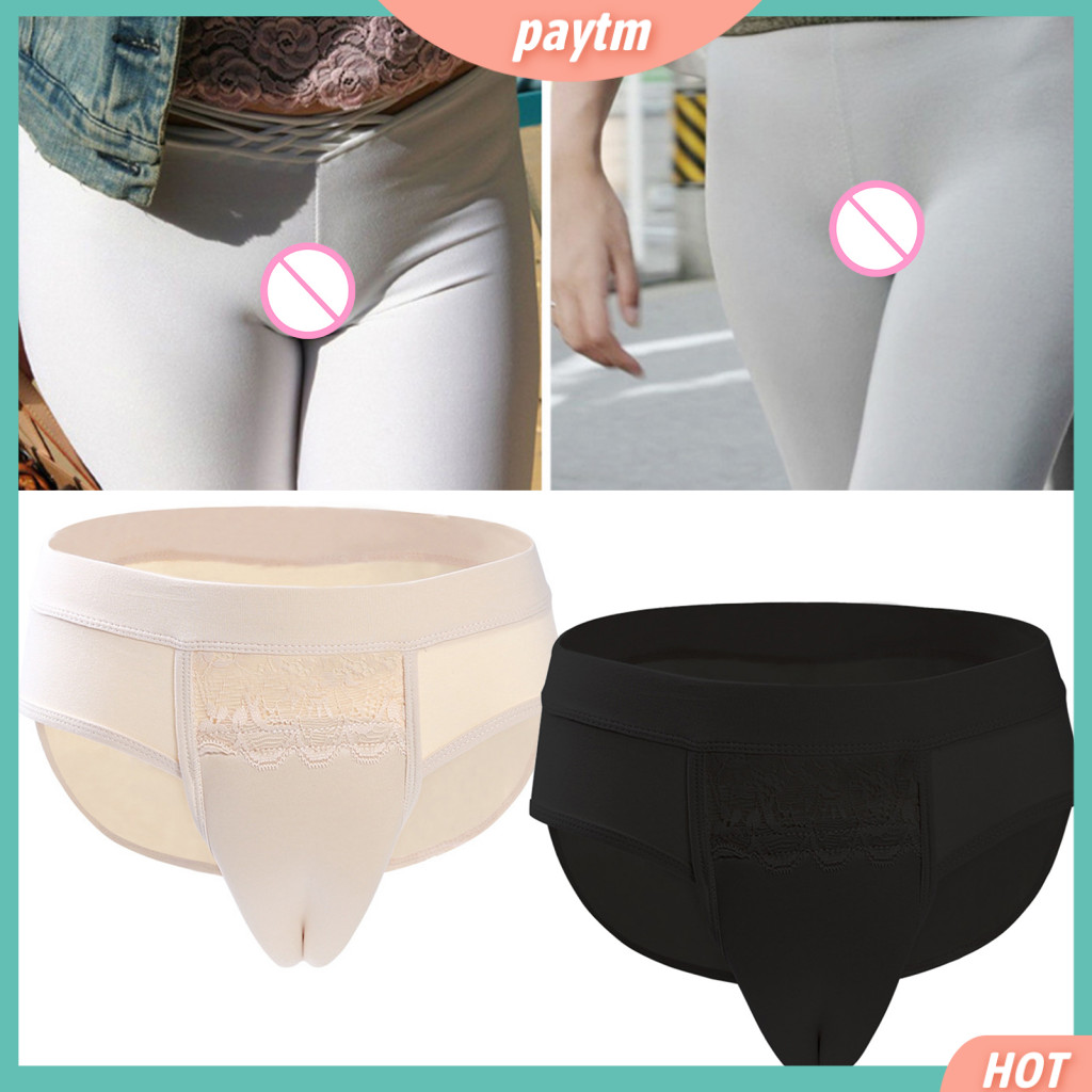 PTM Men Panties Close Fit Stretchy Lace Camel Toe Briefs Hip Lift Hiding Gaff Panty Thong for ...