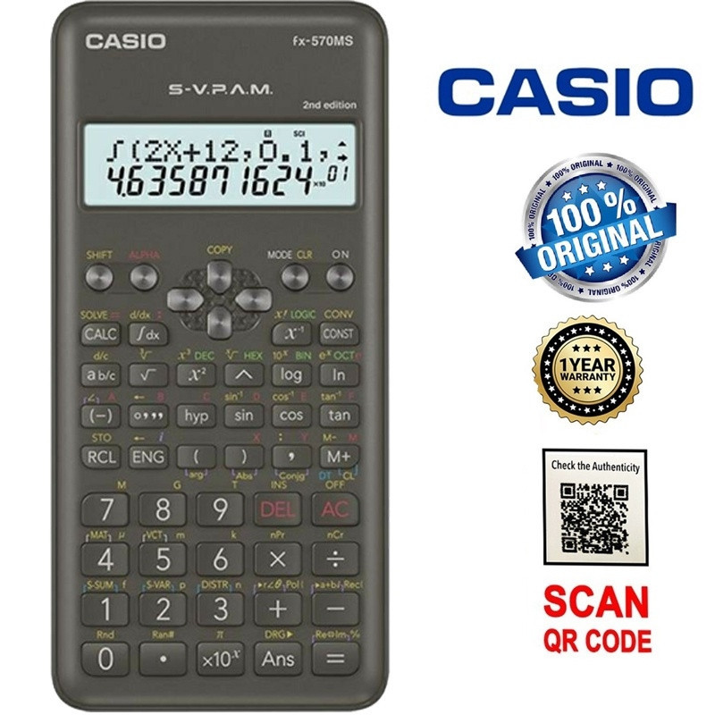 Casio Scientific Calculator FX-570ms 2nd Edition (1 Year Warranty) 试计算器 ...