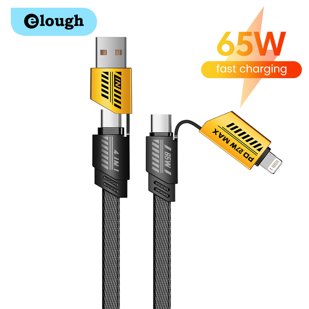 Elough 4 in 1 Fast Charging USB Cable 65W Type C To Type C PD Cable for ...