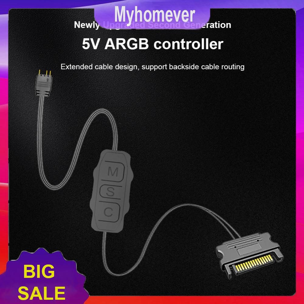 SATA To 5V 3 Pin RGB Control Cable SATA Power Supply Lengthen Cable for ...