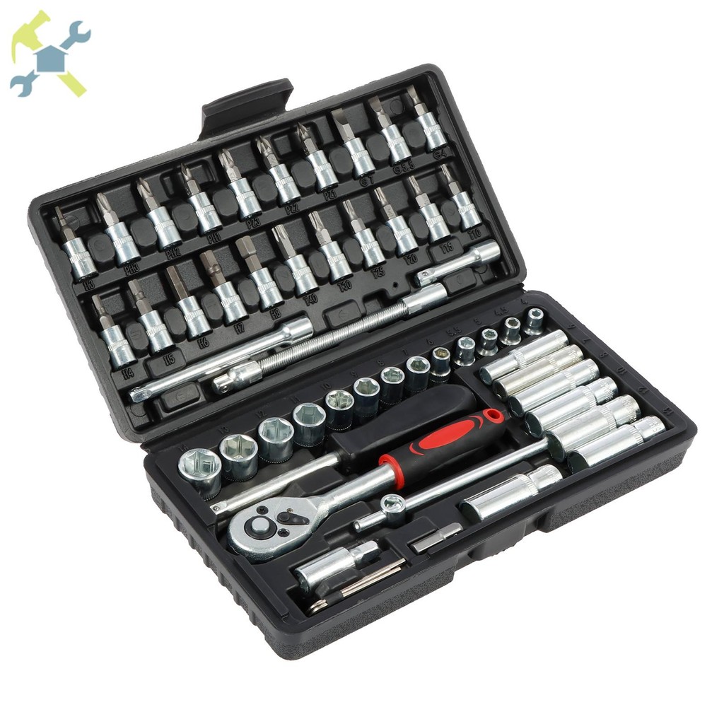 53Pcs Socket Wrench Set Ergonomic Drive Socket Ratchet Wrench Set ...