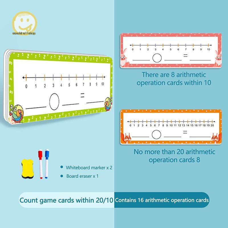 Sunshineshop 1 Set Addition Subtraction Game 0-20 Dry Erase Number Line ...
