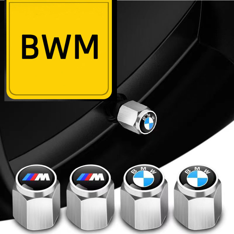 [BMW M] 4pcs BMW M Valve Metal Tyres Tire Valve Caps Anti-theft Air ...
