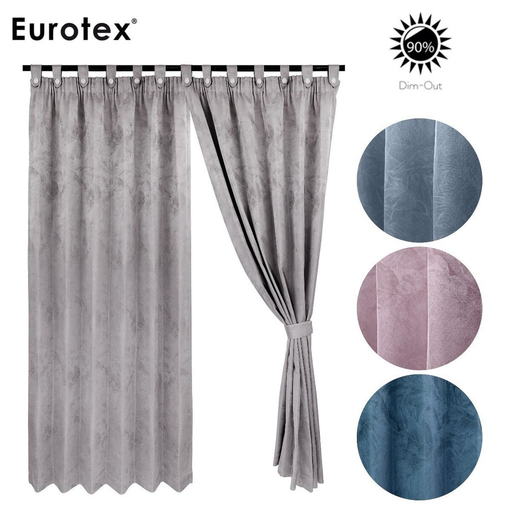Eurotex, Dim Out Curtain, Block 90% Sunlight, 3 Ways Hanging Options (1 ...