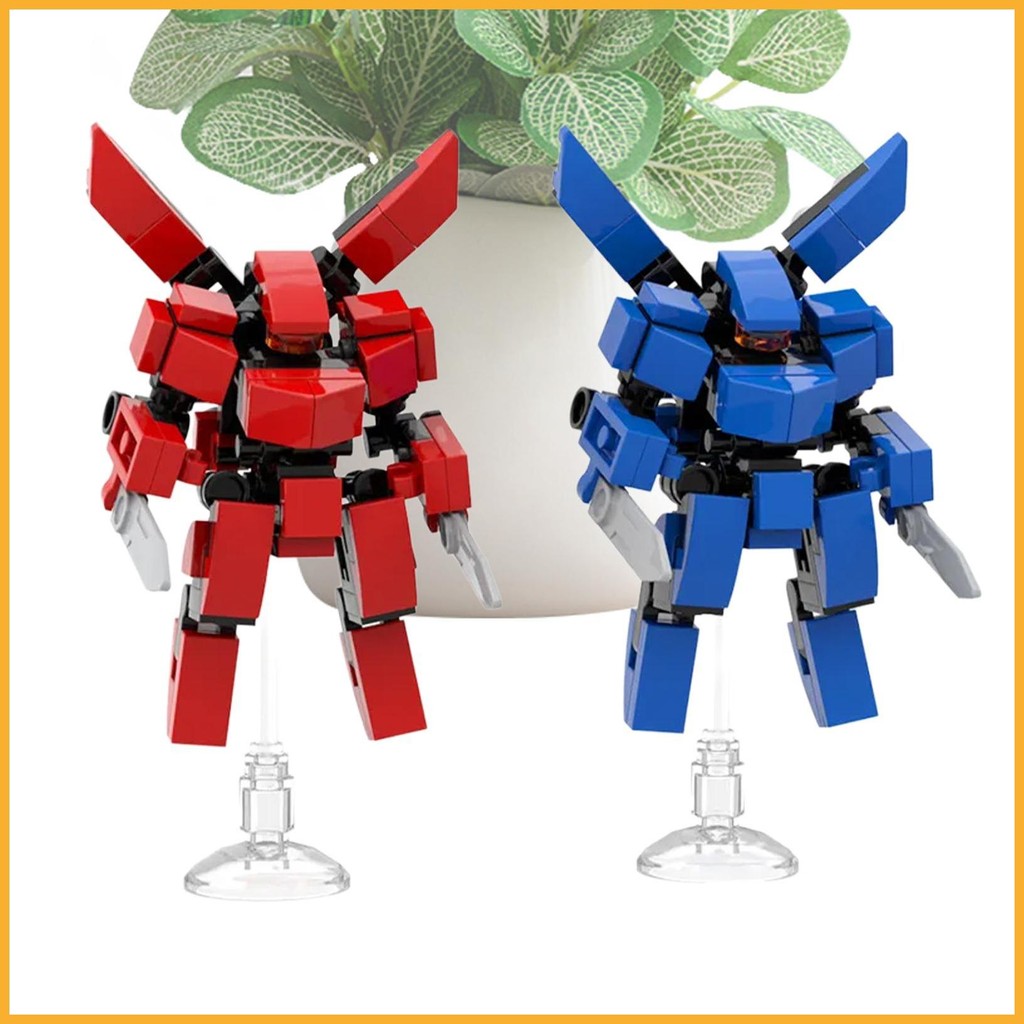 2pcs Mech Statue Building Blocks Funny Cartoon Model Mech Blocks Funny ...