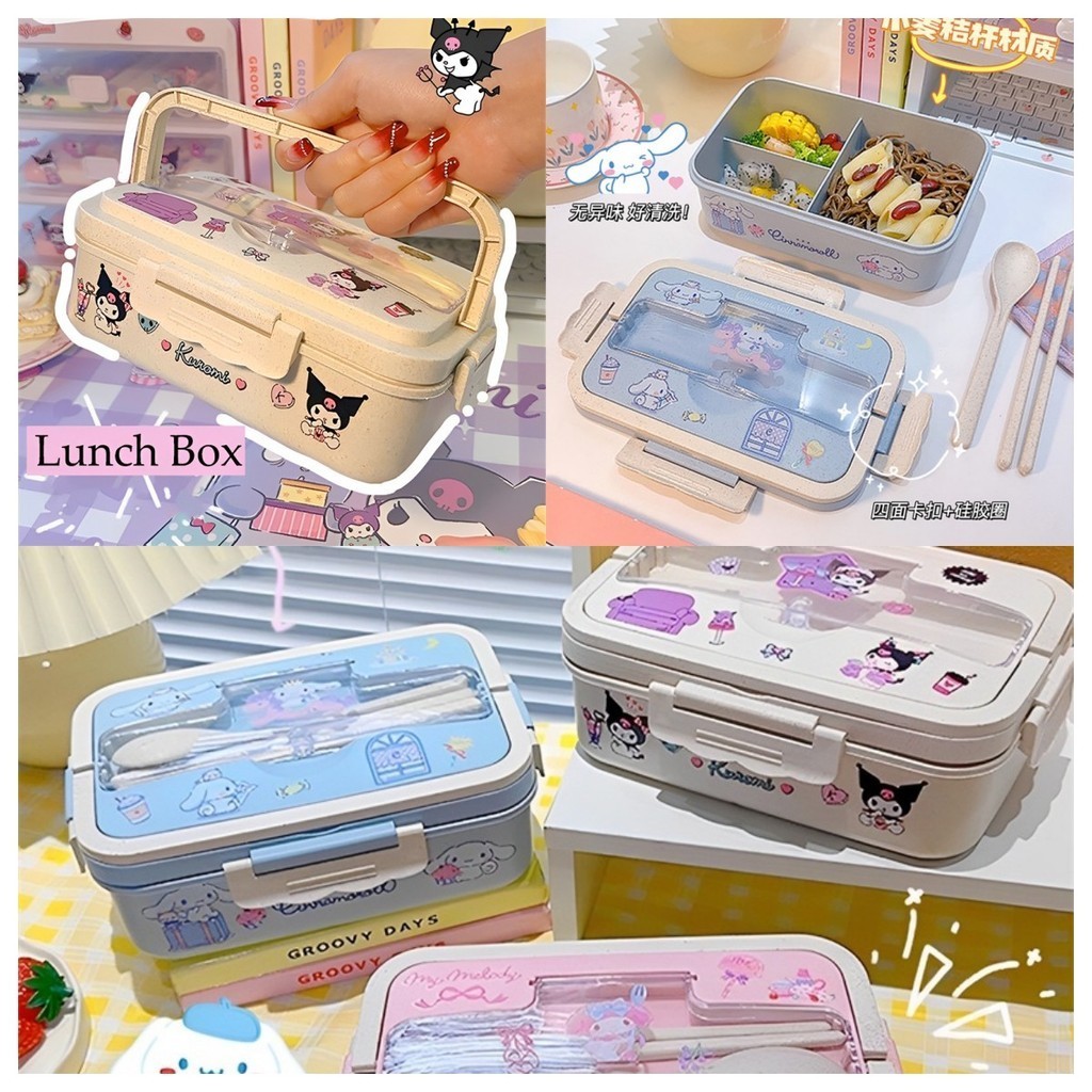 2024 Hot Ins Kuromi Lunch Box Bento Box Kawaii Anime Cinnamoroll My ...