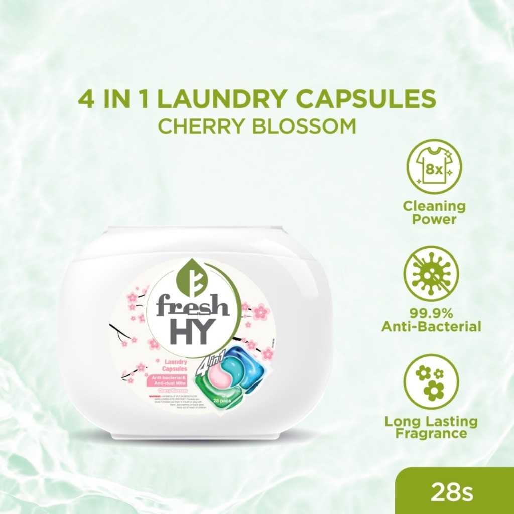 Fresh HY 4 In 1 Laundry Capsules 28s / 60s - Cherry Blossom / Lavender ...
