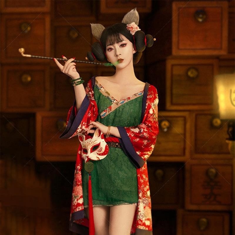 【现货】清仓白蛇缘起cos服狐狸狐妖小狐狸精宝青坊主万圣节cosplay服装女Clear Warehouse White Snake ...