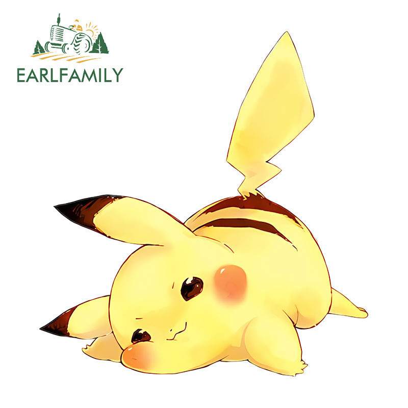 EARLFAMILY 13cm Pikachu Car Sticker Cartoon Funny Caravan Rear ...