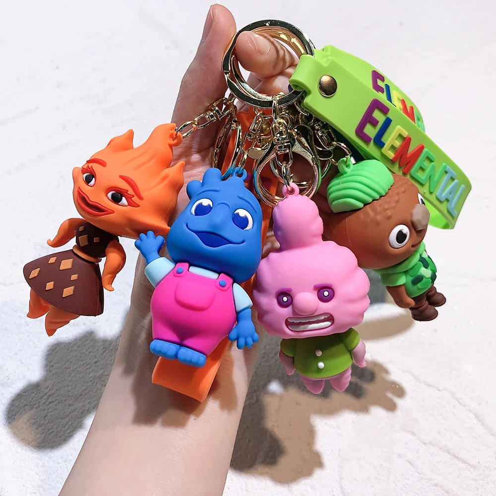 Crazy Elemental City Cute Cartoon Movie Figure Keychain School Bag ...