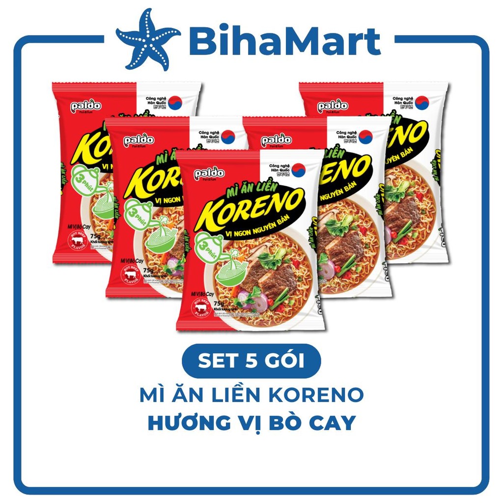 [SET5PACK]-PALDO - Koreno Noodles with Spicy Beef flavor, Koreno Spicy ...
