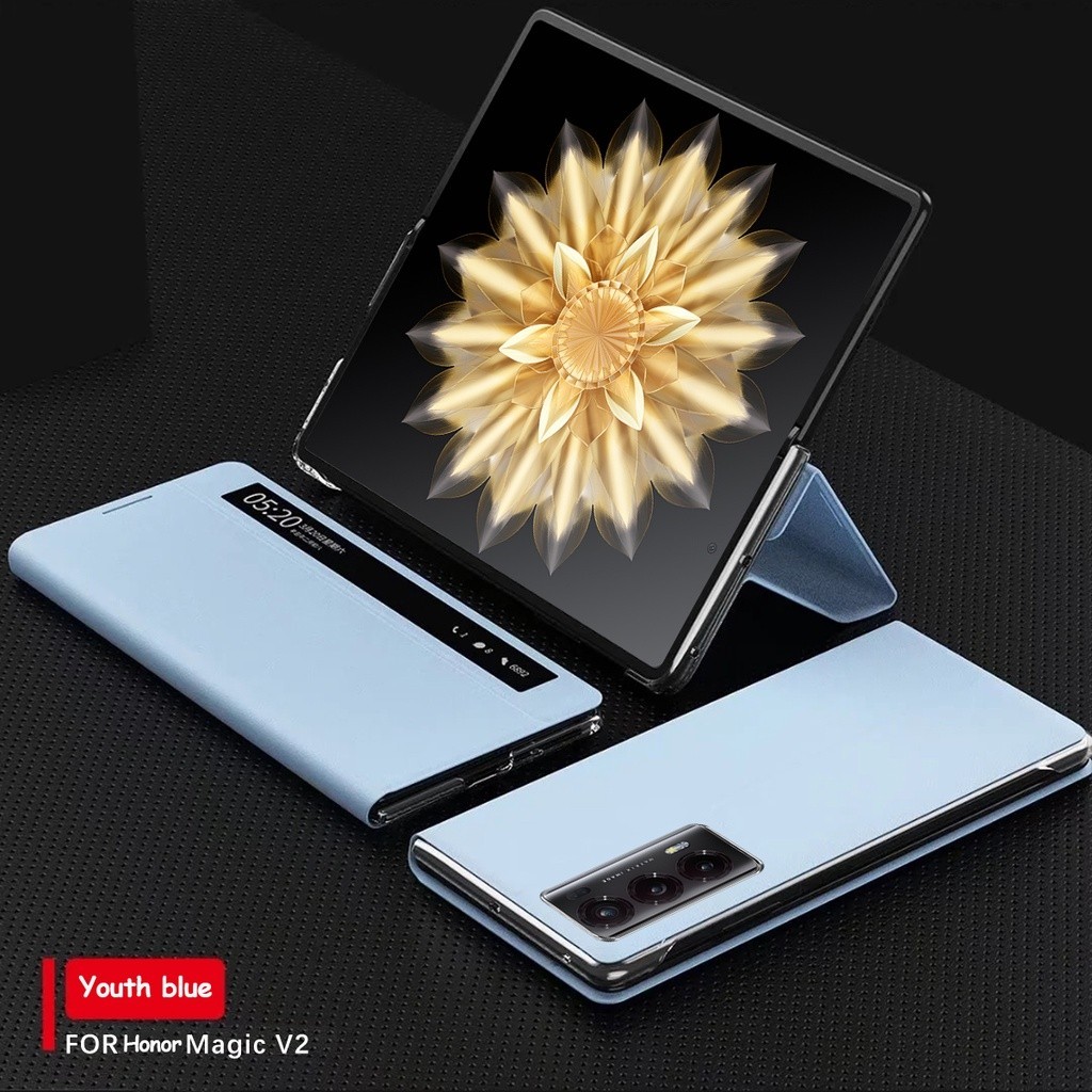 Smart View Window Flip Case For Honor Magic V2 Smart Flip Magnetic PU ...