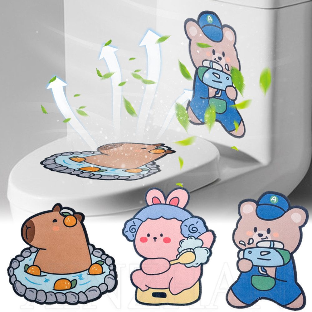 Odor Removal Toilet Lid Felt Patch - Cute Cartoon Animal Toilet ...