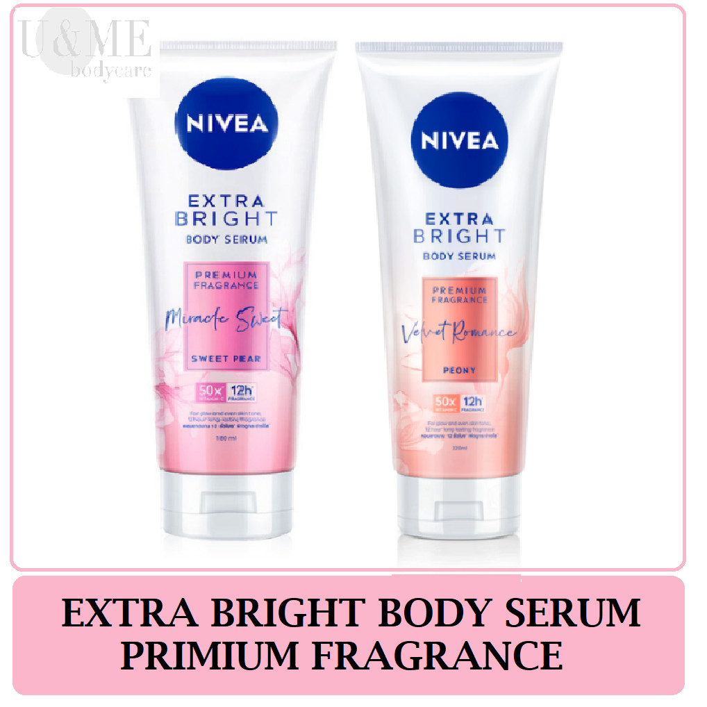 Nivea Extra Bright Premium Fragrance Miracle Sweet (Sweet Pear) /Velvet Romance (Peony)Body ...