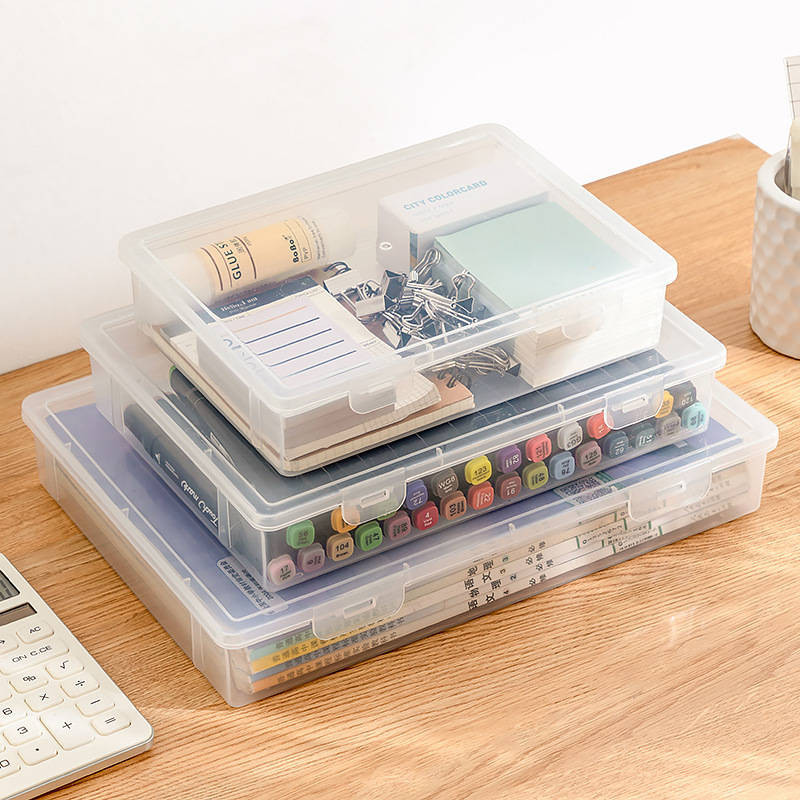 Plastic Storage Bin with Lid Portable Case Clear File Storage Box ...