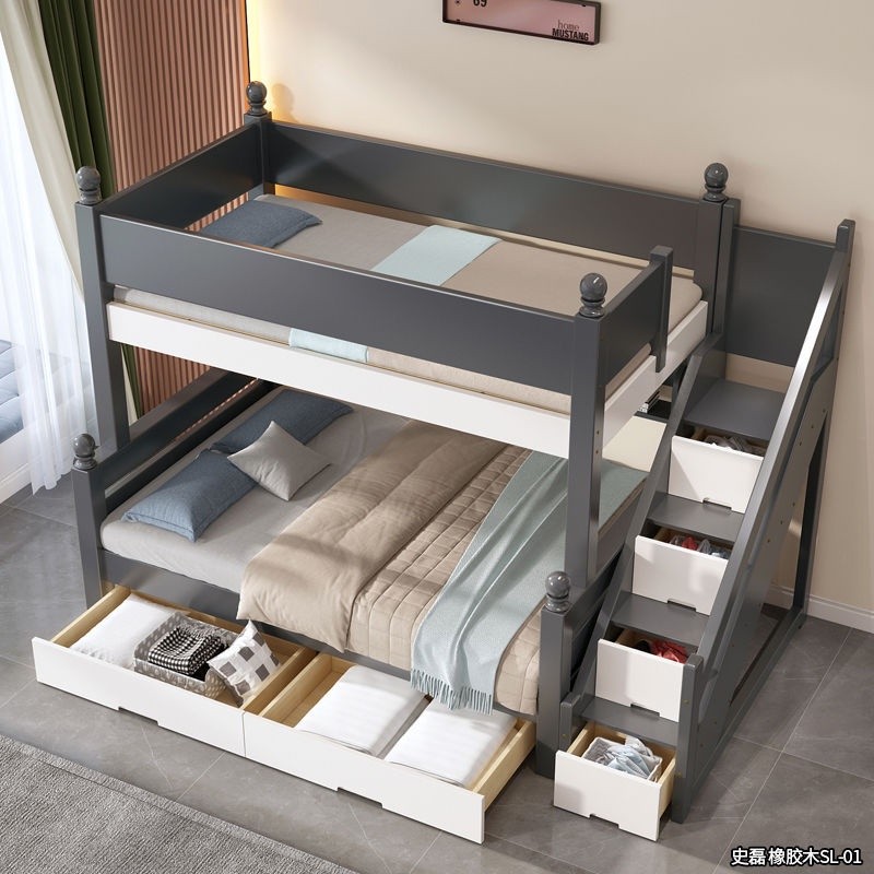 DQ{Sg Sales} Double Decker Bed Frame Double Bed Loft Bed Solid Wood ...