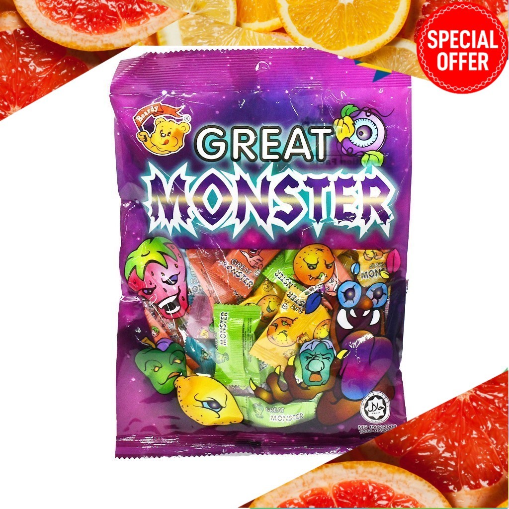 Gula-gula Hantu, Gula-gula Berperisa Buah-buahan, Beardy Great Monster ...