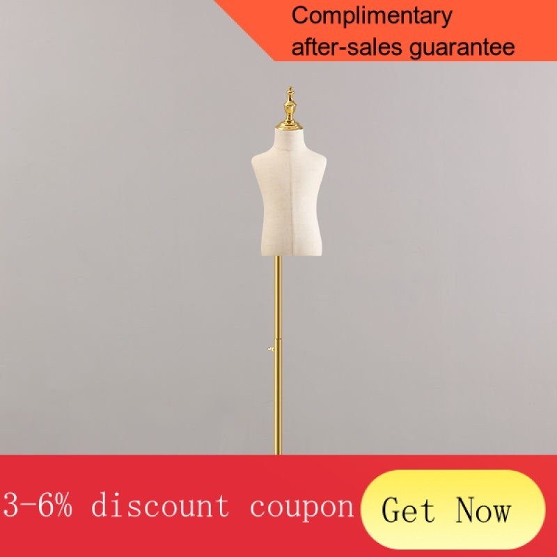 YQ61 Children's Mannequin Half Body Dummy Gold and Silver Ribbon Head ...