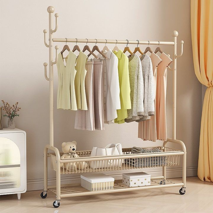 [Sg Sales]Clothes Hanger Portable Rod Coat Rack Floor Home Bedroom ...