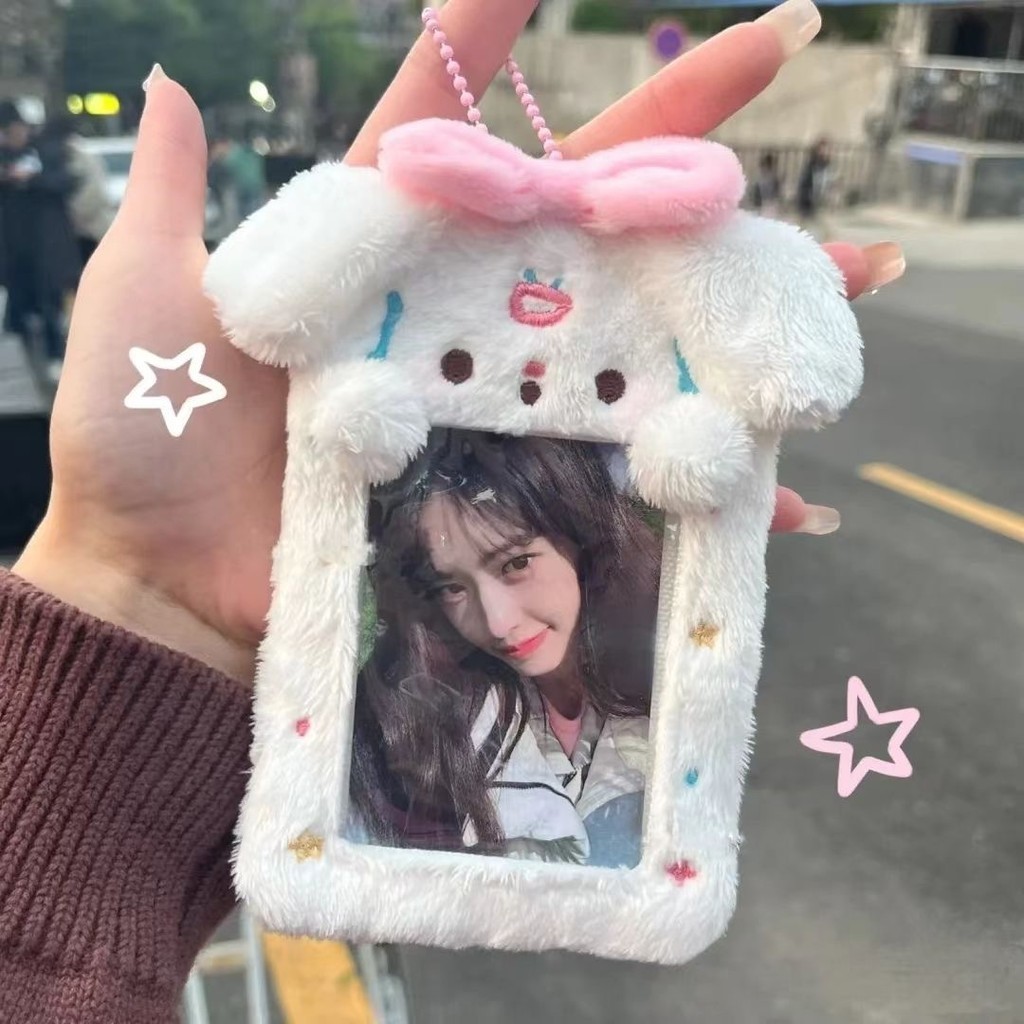Ins Cute Plush Dessert Card Holder Transparent Meal Card Bus Card ...