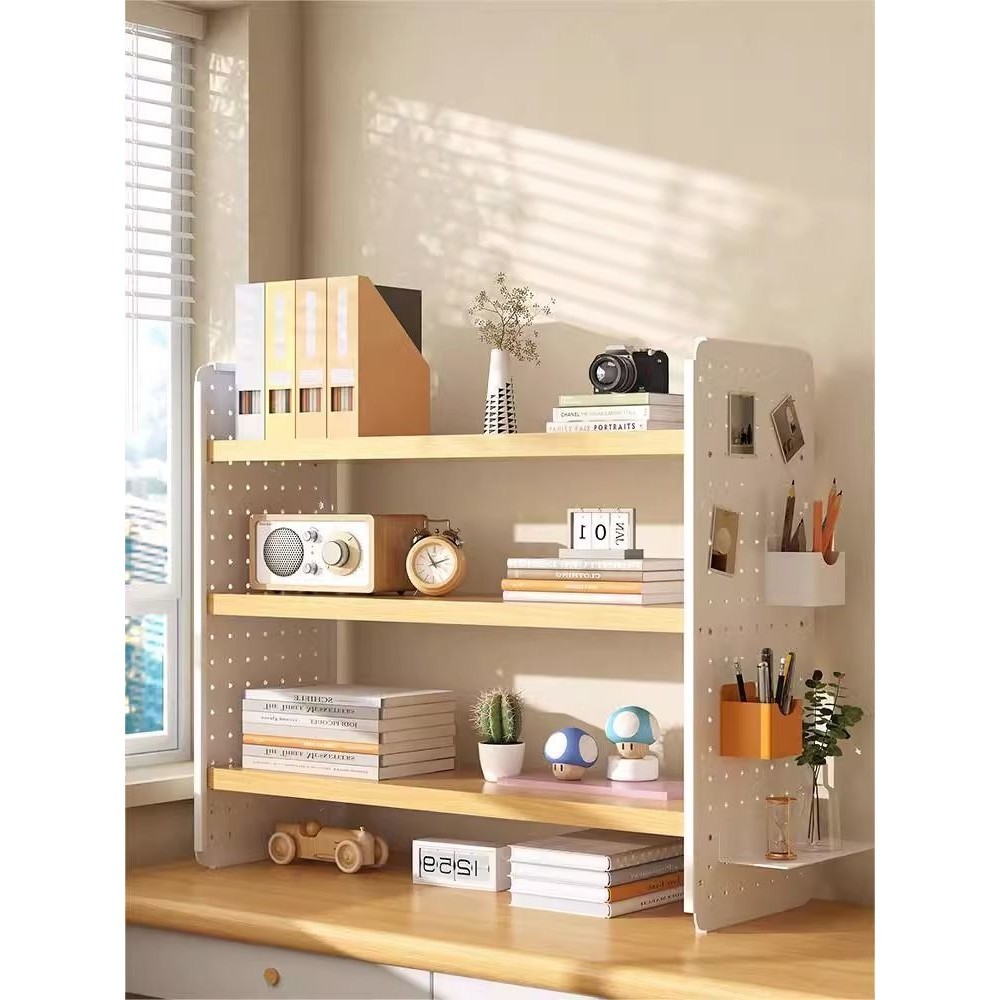 Desktop Shelves Office Desk Multilayer Bookshelf Iron Desk Students ...