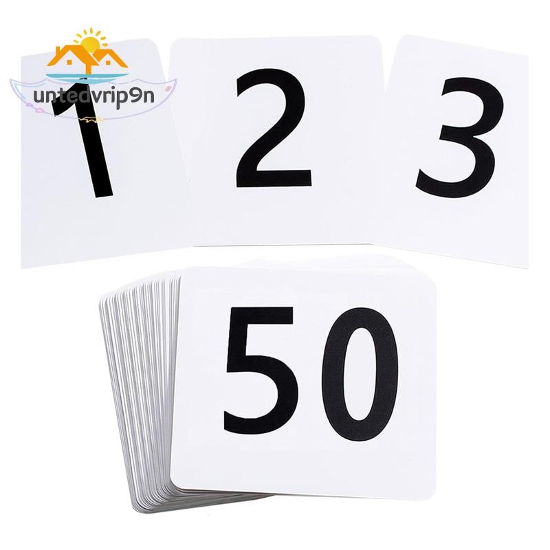 50Pcs Table Numbers 1-50, 3.7x4 Inch Table Numbers, Double Sided Table ...