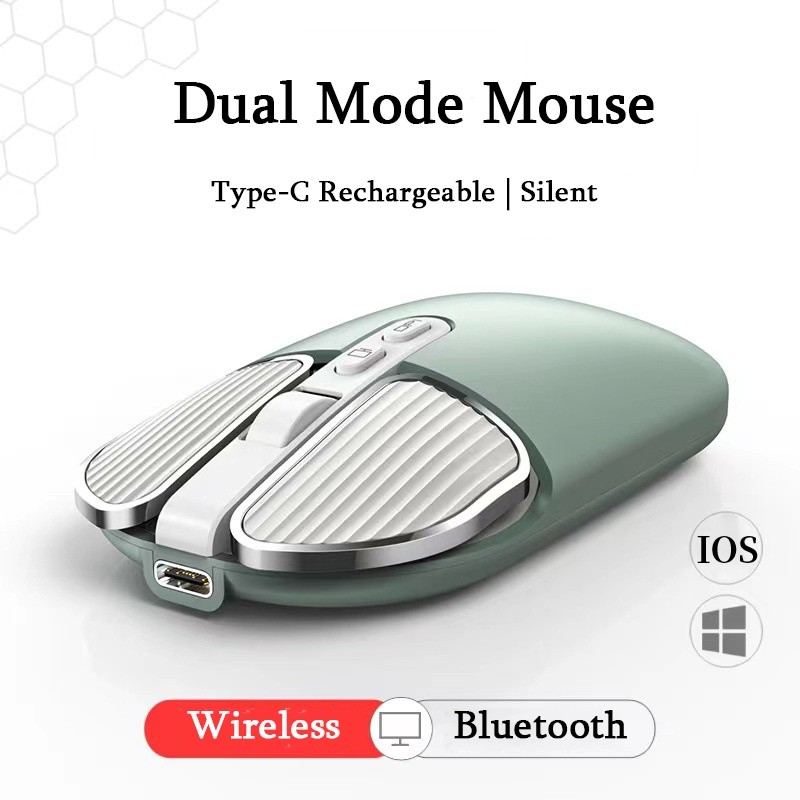 2.4Ghz Wireless Bluetooth Mouse Dual Mode USB Optical Mice Rechargeable ...
