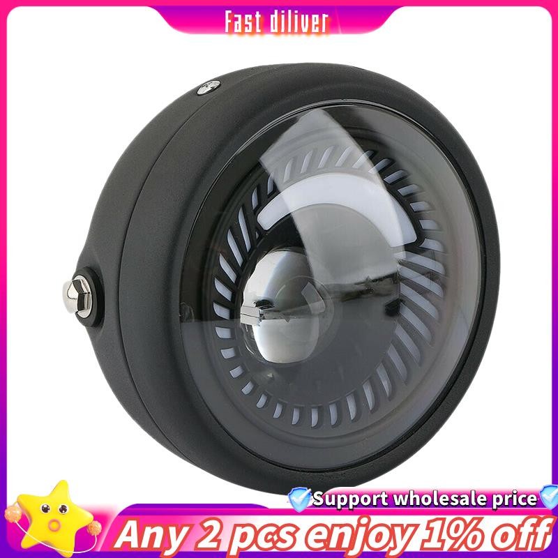 JR-Motorcycle Spiral White Side Mount 6.5 Inch Led Headlight for Cafe ...