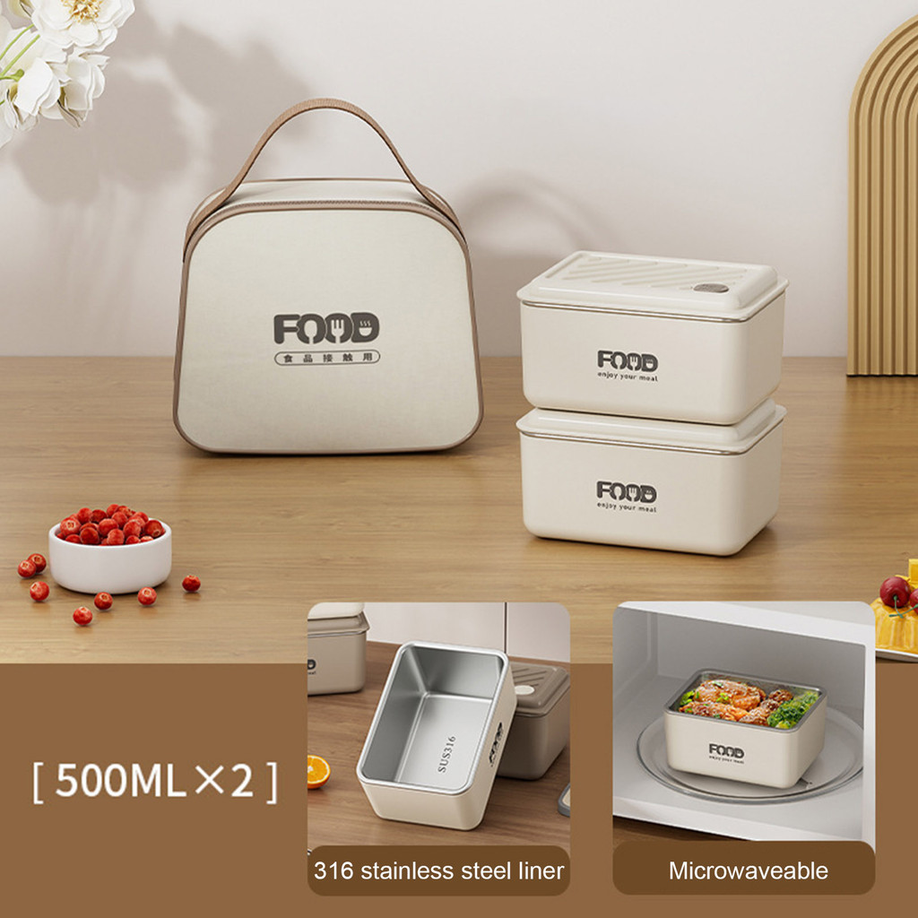 1 SET 316 Stainless Steel Multi-Layer Insulation Lunch Box Office ...
