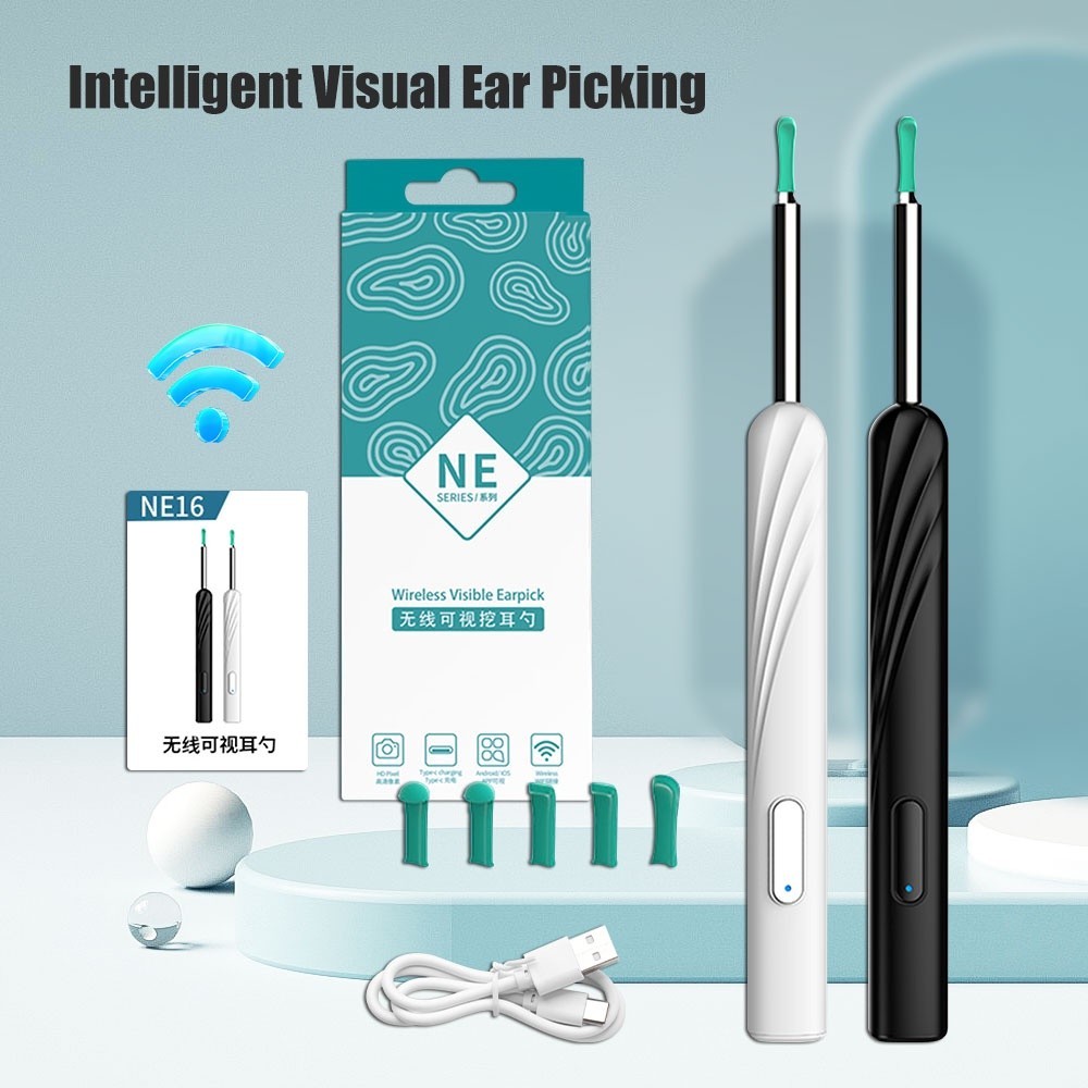(SG Stock🇸🇬 )NE18 Wireless Smart Visual Ear Cleaner Otoscope Ear Wax ...