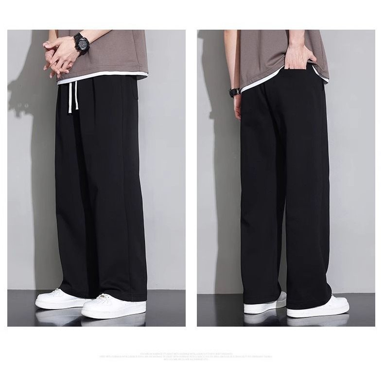 M-8XL 】 Plus Size for Men Thin Straight Leg Pants Men's Loose Casual ...
