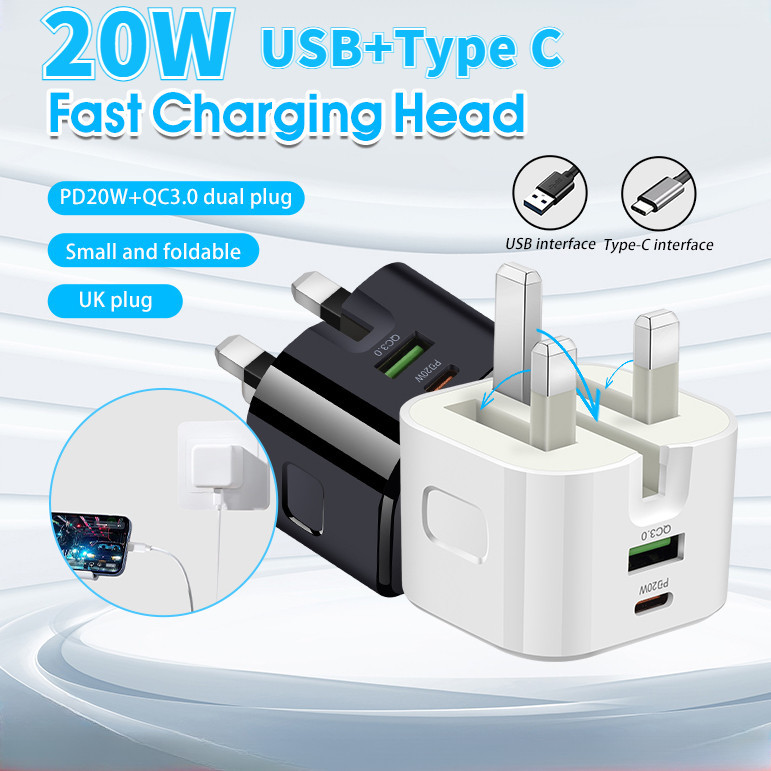 PD 20W USB+Type C Fast Charger Quick Charge 3.0 Fast Charging 2 Port ...
