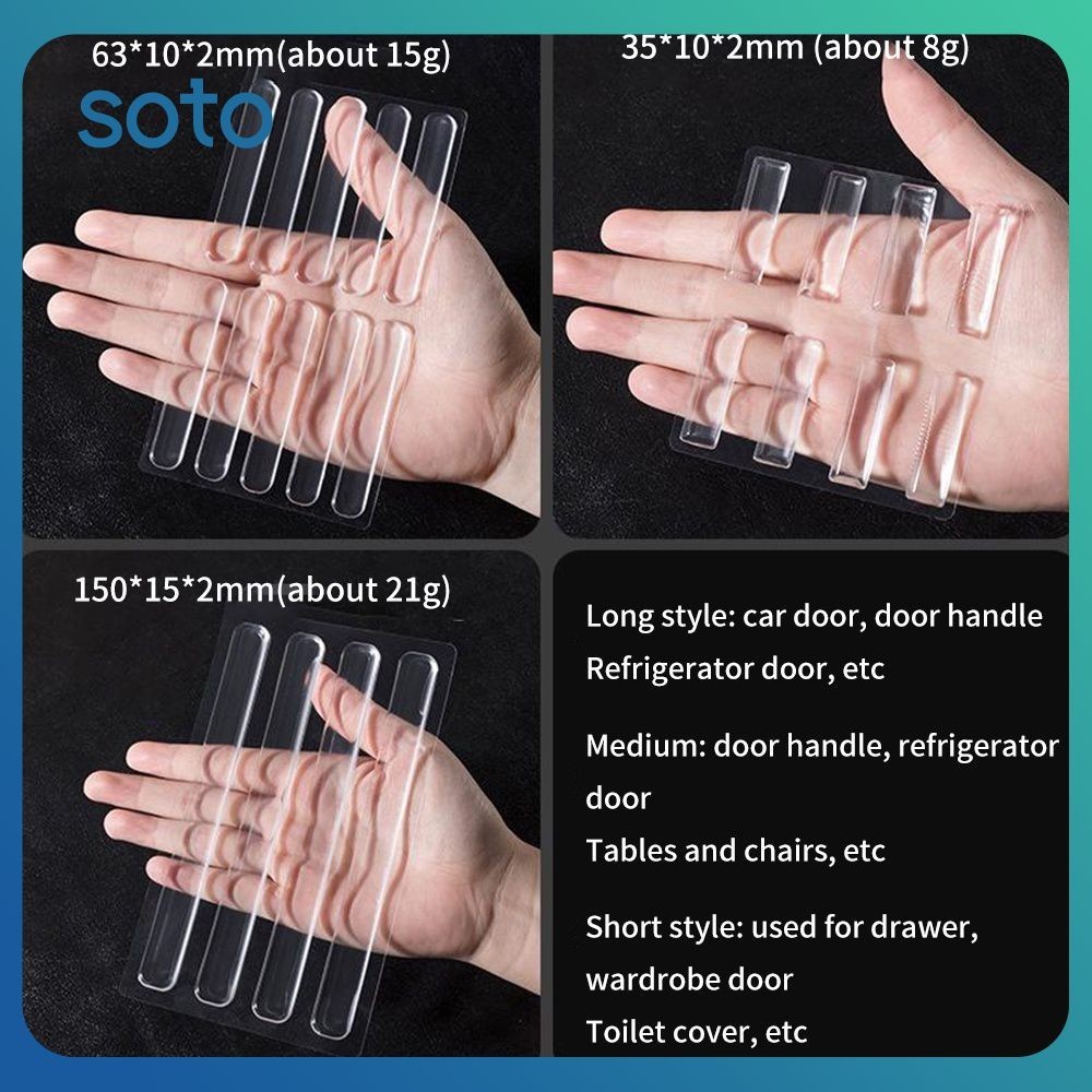 Transparent Soft Silicone Wall Protector Self-adhesive Door Handle ...