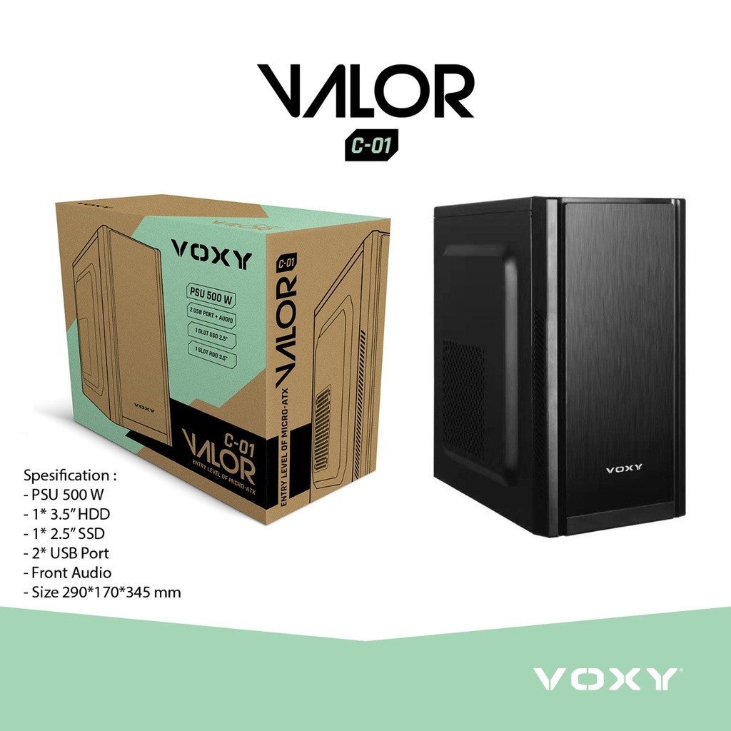 Voxy VALOR C-01 MICRO-ATX CASING WITH PSU 500W/computer CPU CASE ...