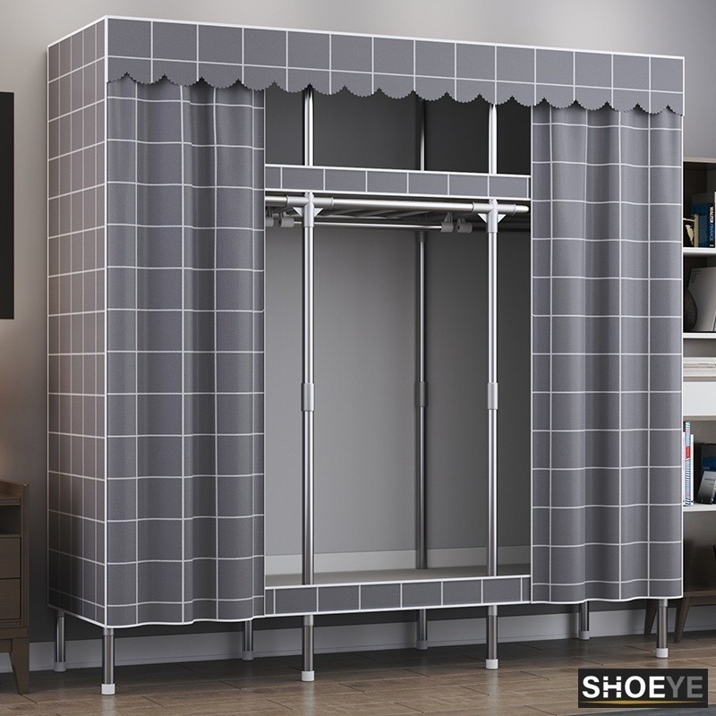 Wardrobe Full Steel Frame Bold Thicken Wardrobe Home Bedroom Simple ...