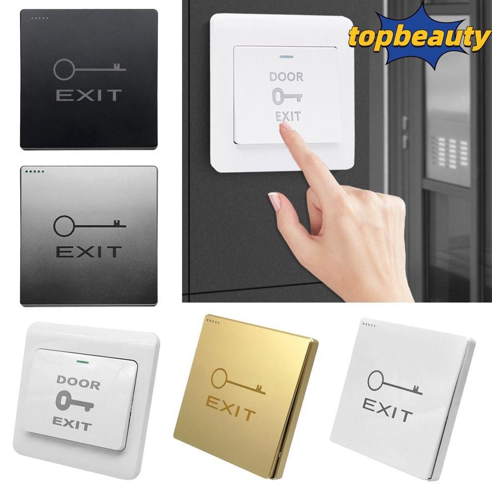 TOPBEAUTY Door Exit Button Switch Panel Door Access Control System Control Door button Push Lock ...