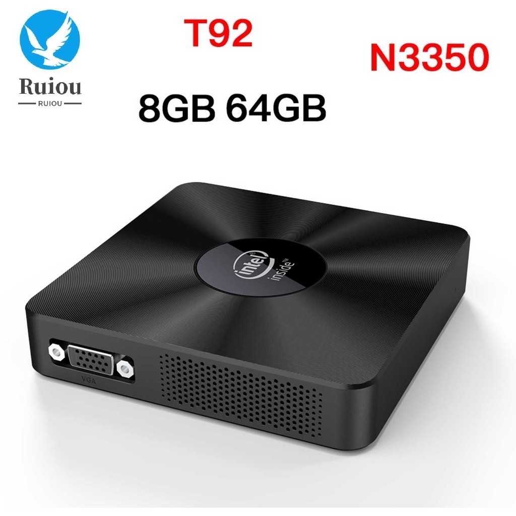 T92 Smart MINI PC Intel N3350 LPDDR3 8GB 64GB WIFI BT LAN VGA Windows 10 Desktop MINI PC Office ...