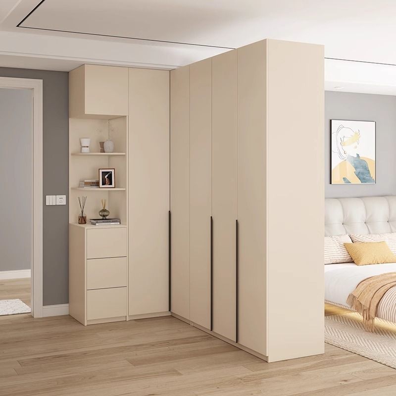 Wood Europine Solid ENF Grade Board L-Shaped Corner Wardrobe Modern ...