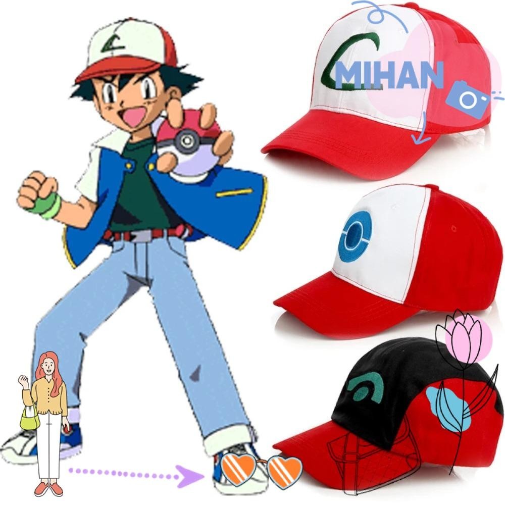 MH Anime Splicing Sun Hat, Ash Ketchum Cosplay Baseball Cap, Unisex ...