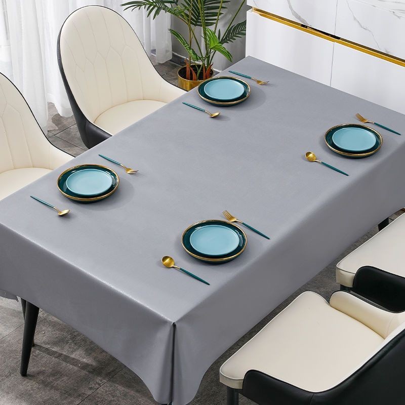 Solid color oil-proof table cloth Simple rectangular coffee table cover ...