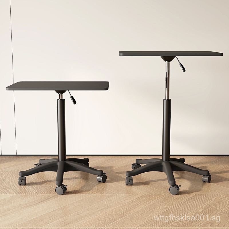 Rolling Computer Desk with Adjustable Height, Standing Small Mobile ...