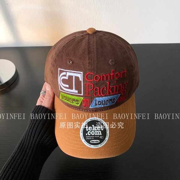 cap men baseball cap new era cap y2k Letter Color Matching Baseball Cap ...