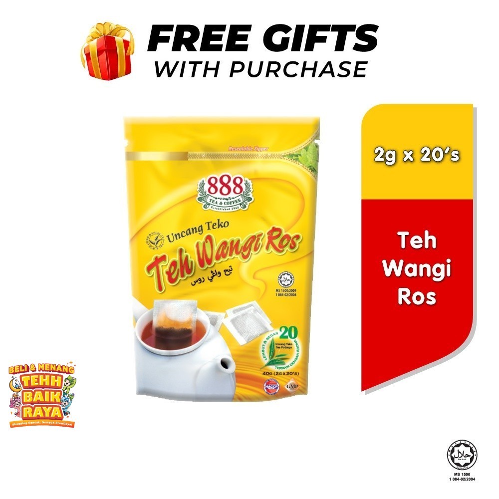 888 Teh Wangi Ros Pot Bag (2g x 20s) | Shopee Singapore