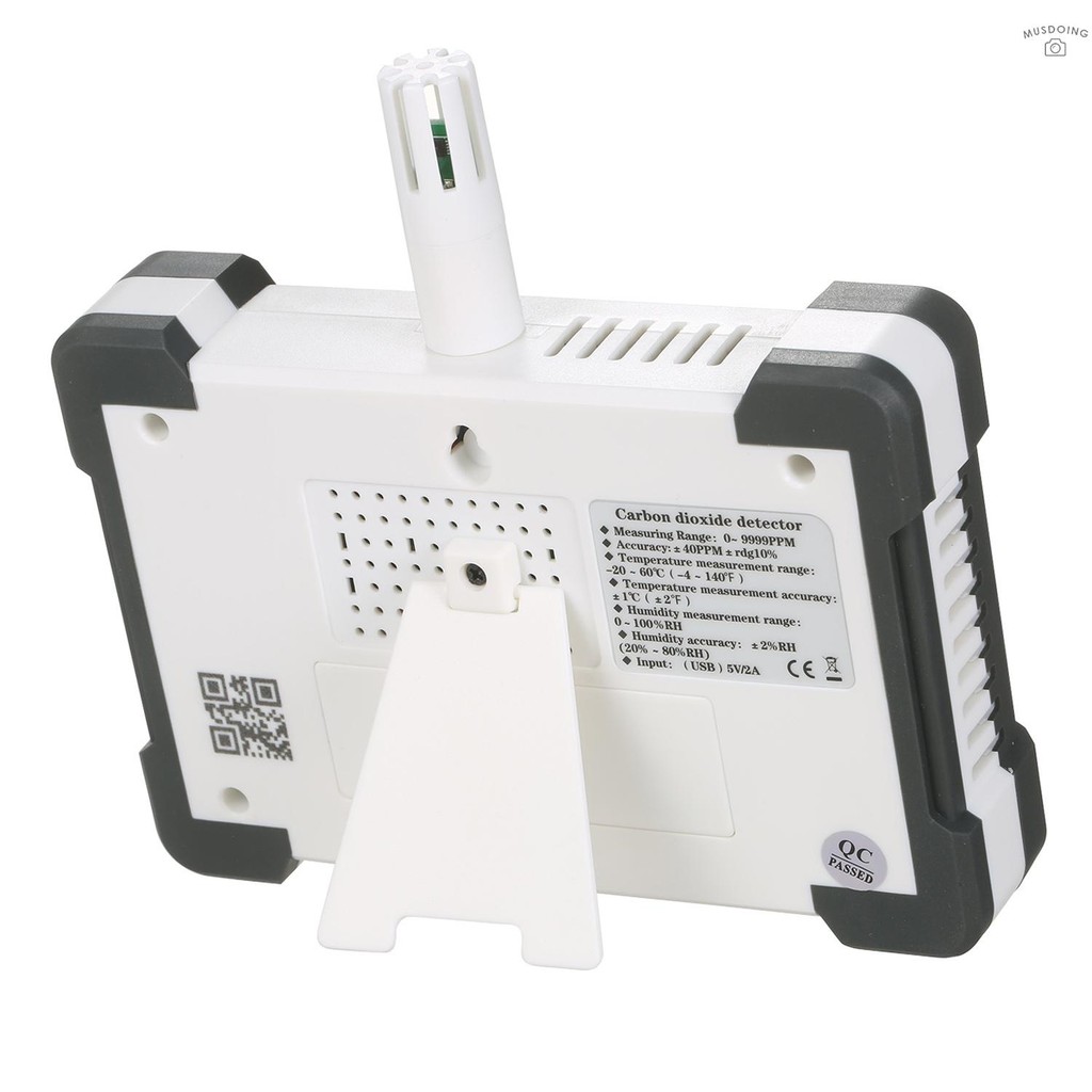 Carbon Dioxide Detector with Rechargeable Battery Portable CO2 Meter ...