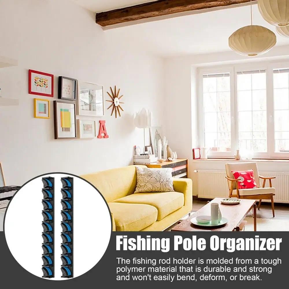 3/9 Holes Wall Mounted Fishing Rod Rack Wall-Mounted Fishing Rod ...