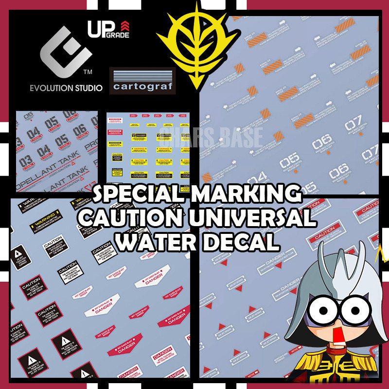 EVO MONSTER DECAL SPECIAL MARKING CAUTION UNIVERSAL WATERSLIDE DECAL ...