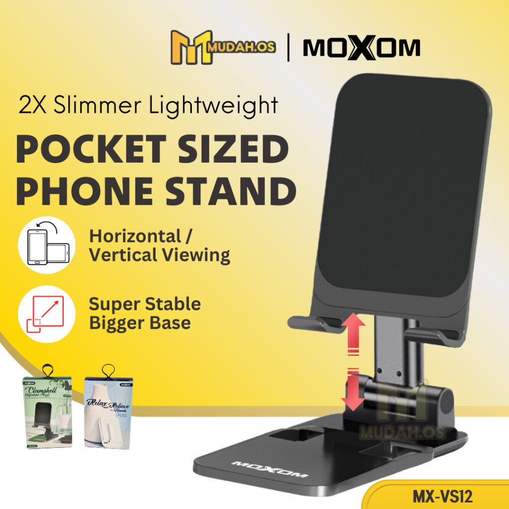 MOXOM Adjustable Phone Stand Holder MDVS12 Desktop Handphone Stand ...